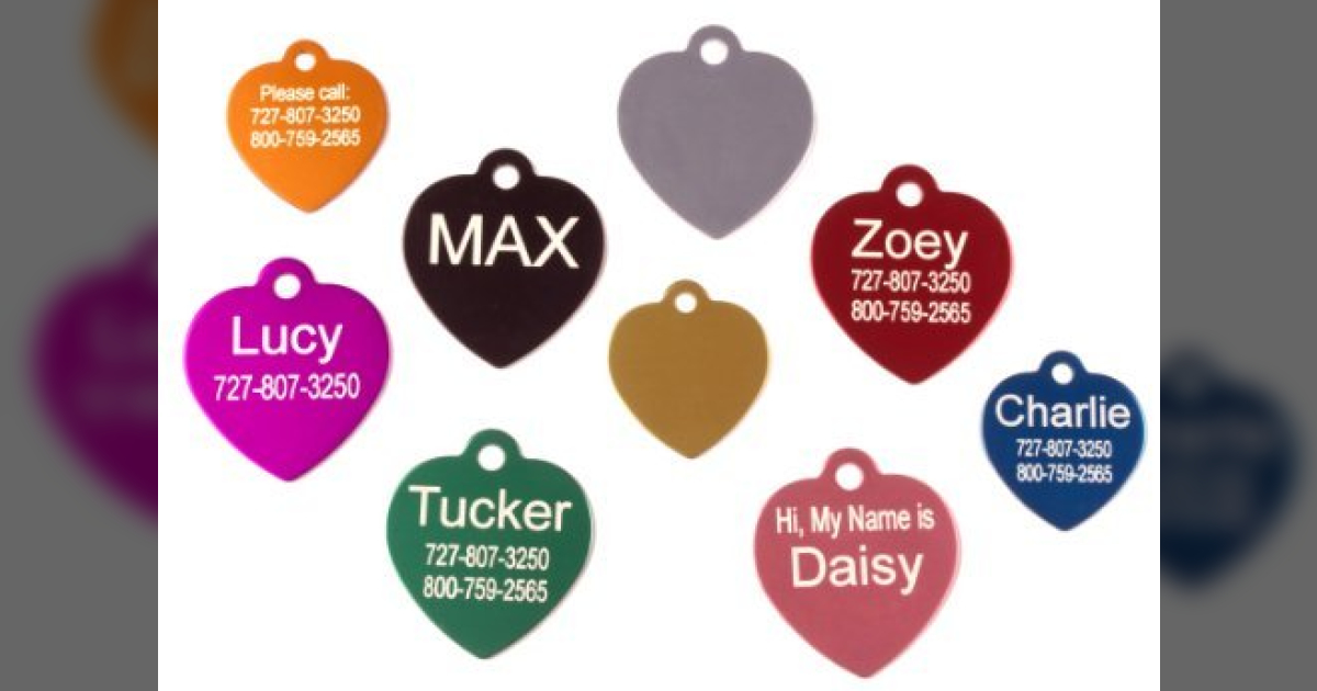 Personalize This Customizable Heart Shaped Cat ID Tag