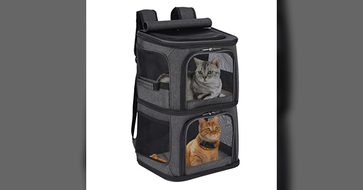 Double Decker Cat Carrier Backpack for Easy Kitty Transport